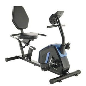 exerpeutic recumbent exercise bike bluetooth with 24 pre-set programs | easy step thru| 16 levels of resistance