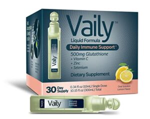 liquid glutathione 500 mg | detox every day | + vitamin c, zinc and selenium | more energy | high potency antioxidant | skin health | great taste | single-dose vials | 30 doses