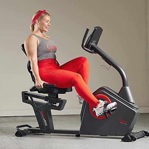 Sunny Health & Fitness Premium Magnetic Resistance Smart Recumbent Bike with Exclusive SunnyFit® App Enhanced Bluetooth Connectivity - SF-RB4850SMART