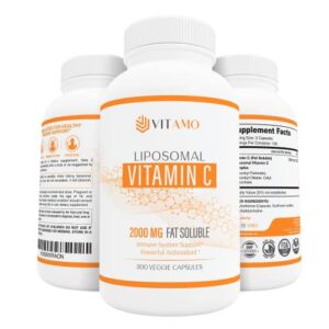 liposomal vitamin c 2000mg | nsf certified | 300 capsules immune support & collagen booster | high absorption ascorbic acid, high dose vitamin c, zero soy, 100% non–gmo