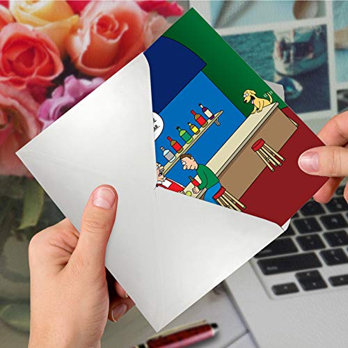 NobleWorks - 1 Funny Animal Card for Birthdays - Pet Cat and Dog Humor, Birthday Notecard with Envelope - Dog Customer C3672BDG