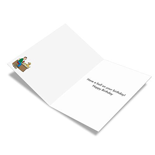 NobleWorks - 1 Funny Animal Card for Birthdays - Pet Cat and Dog Humor, Birthday Notecard with Envelope - Dog Customer C3672BDG