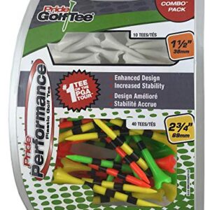 Pride Golf Tee Pride Performance Combo Pack (50 Count: 40 2-3/4" & 10 1-1/2")