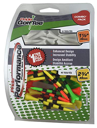 Pride Golf Tee Pride Performance Combo Pack (50 Count: 40 2-3/4" & 10 1-1/2")