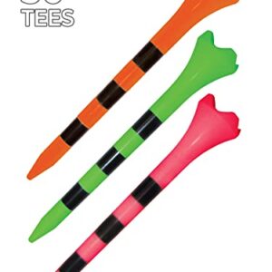 PRIDE GOLF TEE "Pride Performance Striped Golf Tees (Pack of 30), 3-1/4"", Citrus Mix