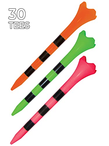 PRIDE GOLF TEE "Pride Performance Striped Golf Tees (Pack of 30), 3-1/4"", Citrus Mix