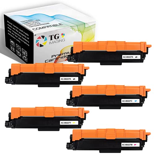 (5-Pack) TG Imaging 2K+C+Y+M Compatible TN227 Toner Cartridge Replacement for Brother TN223 TN-223 TN-227 MFC-L3710CW HL-L3290CDW Printer (High Yield)