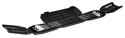 Plano Bow Max Arrow Case, Black, Archery Storage, Holds 6 Arrows Up To 32.75 in. Long, Internal Storage for Arrowheads, Fletchings and More, Resists Crushing and Scratches