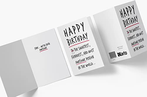 Funny Birthday Card For Men and Women, Single Large 5.5 x 8.5 Happy Birthday Card For Him Or Her, Birthday Card For Husband, Birthday Card For Brother, Nephew, Niece - Karto - To From Smartest