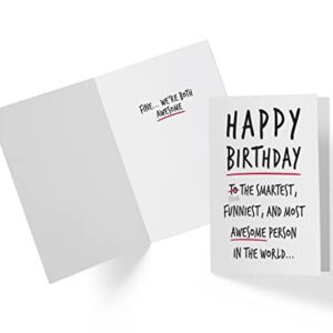 Funny Birthday Card For Men and Women, Single Large 5.5 x 8.5 Happy Birthday Card For Him Or Her, Birthday Card For Husband, Birthday Card For Brother, Nephew, Niece - Karto - To From Smartest