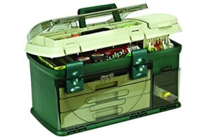 plano 3-drawer tackle box, green metallic/beige, premium tackle storage, large (737-002)