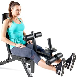 marcy adjustable 6 position utility bench with leg developer and high density foam padding sb-350,dark gray