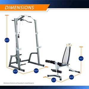 Marcy Pro Deluxe Cage System with Weightlifting Bench All-in-One Home Gym Equipment PM-5108