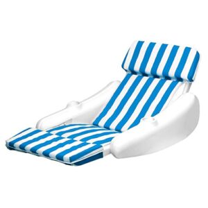 Swimline SunChaser Swimming Pool Padded Floating Luxury Chair Lounger with Pillow and Cupholders, No Inflation Necessary (2 Pack), Blue/White