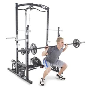 marcy home gym cage system workout station for weightlifting, bodybuilding and strength training mwm-7041