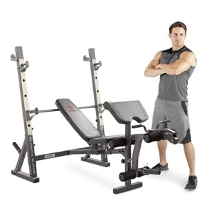 marcy olympic weight bench for full-body workout md-857, grey/black