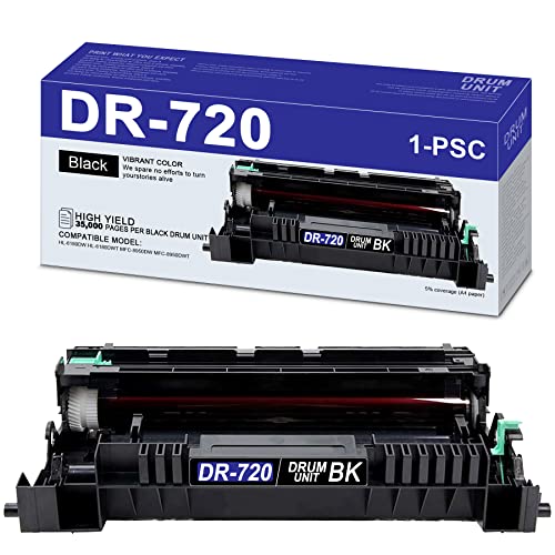 ALUMUINK Super high Yield [Black, 1-Pack] Drum Unit Compatible DR-720 DR720 Replacement for Brother HL-6180DW 6180DWT MFC-8950DW 8950DWT Drum Unit Printers