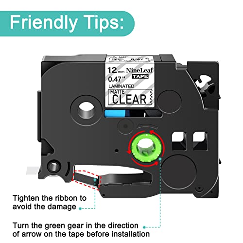 NineLeaf 3PK Compatible for Brother TZe-M31 TZeM31 TZ-M31 TZM31 Label Tape 12mm 1/2'' 0.47'' Black on Matte Clear Standard Laminated Labeling Work with P-Touch PT-D210 D400AD H110 D600 Label Maker