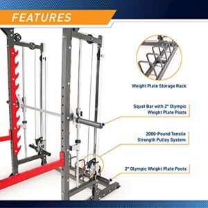 Marcy Smith Machine Weight Bench Home Gym, For Full Body Workout, Training System, Black SM-4903