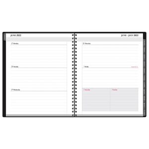 Office Depot® Brand Weekly/Monthly Academic Planner, Horizontal Format, 8" x 11", 30% Recycled, Black, July 2022 to Augu