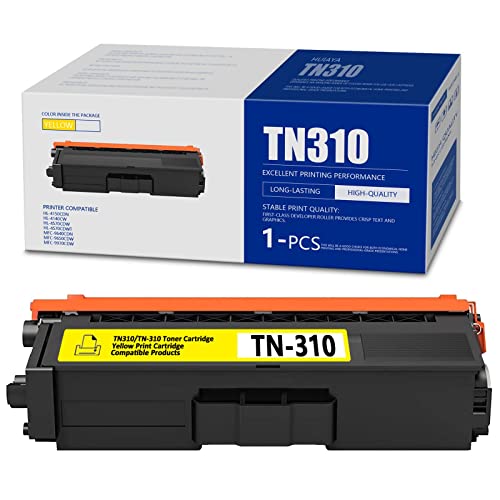 HUIAYA TN310Y TN-310Y Compatible Toner Cartridge Replacement for Brother MFC-9640CDN 9650CDW 9970CDW HL-4150CDN 4140CW 4570CDW 4570CDWT Printer, 1 Pack Yellow TN-310 Toner