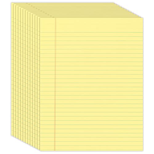 Office Depot Glue-Top Writing Pads, 8 1/2in. x 11in., Legal Ruled, 50 Sheets, Canary, Pack Of 12 Pads, 99412