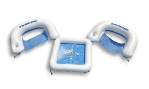 swimline game station set with waterproof playing cards, white/blue (90675)