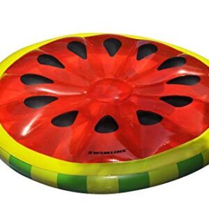 Swimline Watermelon Slice Floating Pool Island Red/Green 60'' Diameter