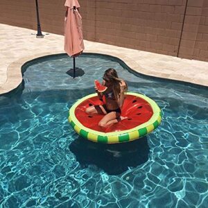 Swimline Watermelon Slice Floating Pool Island Red/Green 60'' Diameter