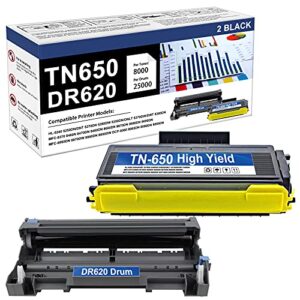 paic hobbyunion compatible toner & drum cartridge replacement for brother tn650 / dr620 (toner 1-black,drum 1-black)