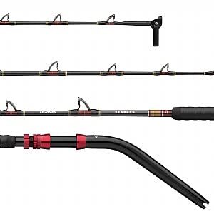 daiwa seaborg dendoh rod | 7’6” x-heavy | sections=2 | 80-200 lb. line weight | long curved