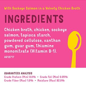 Purina Friskies Natural, Grain Free Wet Cat Food Complement, Lil' Soups With Sockeye Salmon in Chicken Broth - (8) 1.2 oz. Cups