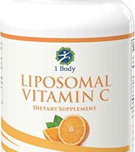 Liposomal Vitamin C Capsules 1200mg – Collagen Support, Powerful Antioxidant Boost, High Dose & High Absorption VIT C Ascorbic Acid Pills – 60 Servings – Easy to Swallow Capsules