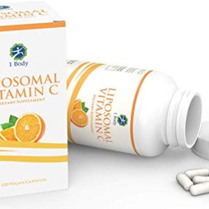 Liposomal Vitamin C Capsules 1200mg – Collagen Support, Powerful Antioxidant Boost, High Dose & High Absorption VIT C Ascorbic Acid Pills – 60 Servings – Easy to Swallow Capsules