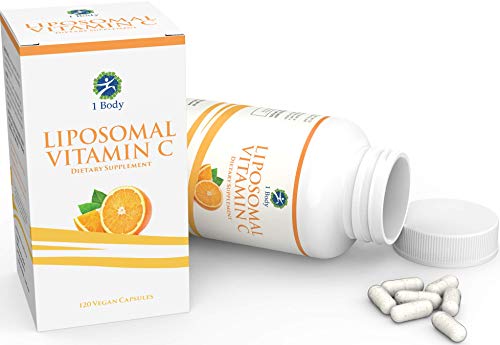 Liposomal Vitamin C Capsules 1200mg – Collagen Support, Powerful Antioxidant Boost, High Dose & High Absorption VIT C Ascorbic Acid Pills – 60 Servings – Easy to Swallow Capsules