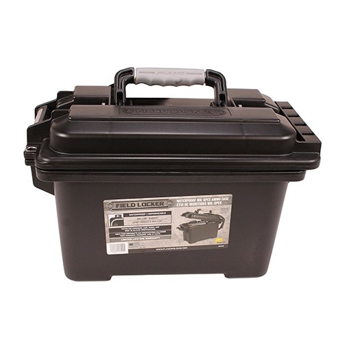 Plano Field Locker Ammo Can Box, Black, Premium Ammunition Storage, Mil-Spec Waterproof Ammo Crate, Heavy-Duty Gun Case Equalizes Pressure, Double-Density Foam Protection