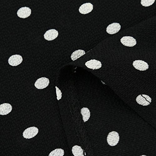 FORUU Women Short Sleeve O Neck Gift 2020 New Spring Product Fashion Women's Bell Sleeve Loose Polka Dot Shirt Ladies Casual Blouse Tops Loose Fit Casual Blouse Shirts for Women Black