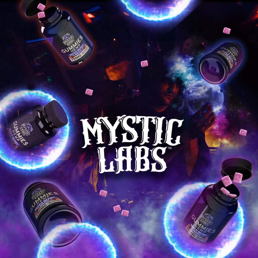 Mystic Labs Hemp Delta Gummies - 30 Count Large Size 750mg - Pain, Inflammation, Rest, Stress - High Potency Made in The USA