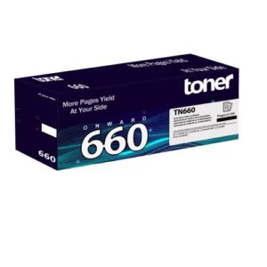 onward tn660 black toner cartridge compatible tn660 tn-660 high yield toner cartridge 1 pack replacement for brother hl-l2300d hl-l2320d mfc-l2720dw dcp-l2540dw printer, tn-660 black