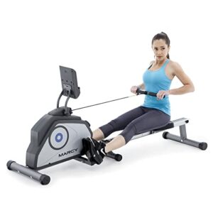 marcy foldable 8-level magnetic resistance rowing machine with transport wheels ns-40503rw,grey