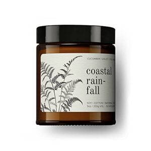 broken top – coastal rainfall|9 oz. cucumber, violet & foliage. pure soy wax candle. 50-hour burn time. natural cotton wick, vegan, no parabens, no phthalates