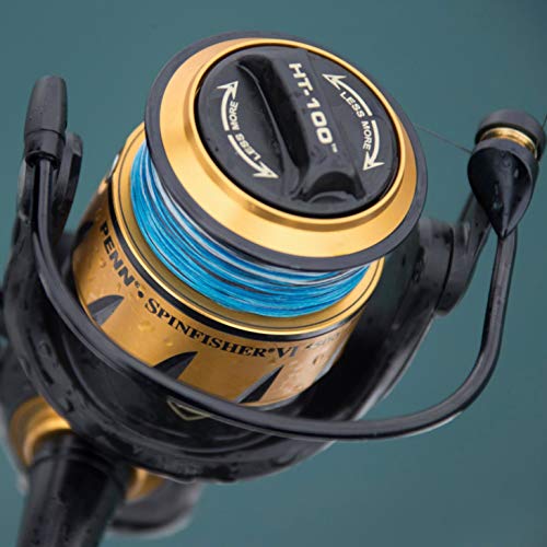 PENN 1481261 Spinfisher VI Spinning Saltwater Reel, 3500 Reel Size, 6.2: 1 Gear Ratio, 37" Retrieve Rate, 6 Bearings, Ambidextrous Black Gold