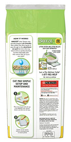 Purina Tidy Cats Breeze Cat Pad Refills, Clean & Easy Disposable Cat Pads for Breeze Litter System, Controls Odors, 10 Cat Pad Refills/Pack (Pack of 4)