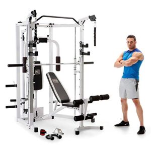 marcy 5276 combo smith heavy-duty total body strength home gym machine(open box)