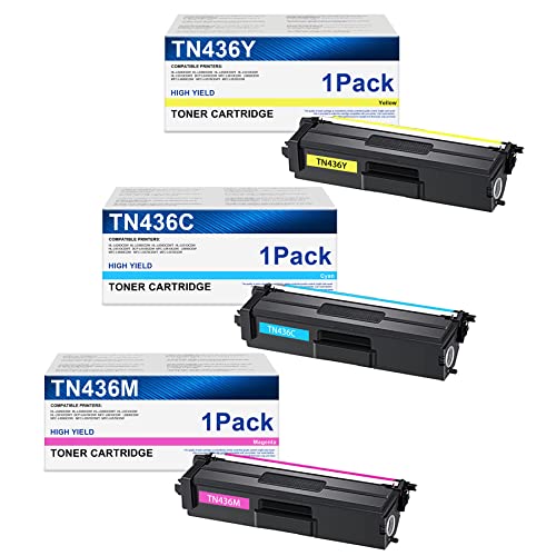 MSOTFUN Compatible TN436 Color Toner Cartridges 3 Pack Set: TN436C TN436M TN436Y Replacement for Brother TN436 TN-436 HL-L8260CDW L9310CDW DCP-L8410CDW MFC-L8690CDW L8900CDW Printer (C/M/Y)