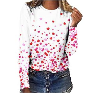 dolkfu valentine’s day sweatshirt for women love heart graphic print pullover tops long sleeve crewneck fashion casual shirt