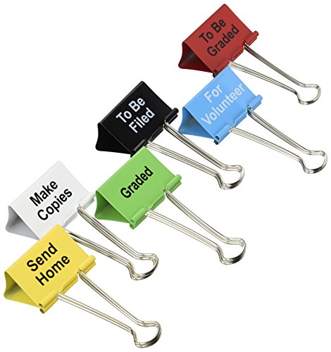 Top Notch Teacher Products Things to Do Binder Clips (6 Pack), 2"