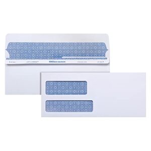 Office Depot 100% Recycled Lift Press(TM) Double-Window Envelopes, #9 (3 7/8in. x 8 7/8in.), White, Pack Of 500, 76169