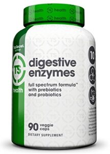 top secret nutrition digestive enzymes with prebiotics and probiotics, and bioperine for better digestion and nutrient absorption, helps with bloating and gas (90 veggie caps)