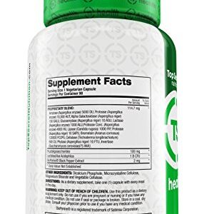 Top Secret Nutrition Digestive Enzymes with Prebiotics and Probiotics, and Bioperine for Better Digestion and Nutrient Absorption, Helps with Bloating and Gas (90 veggie caps)